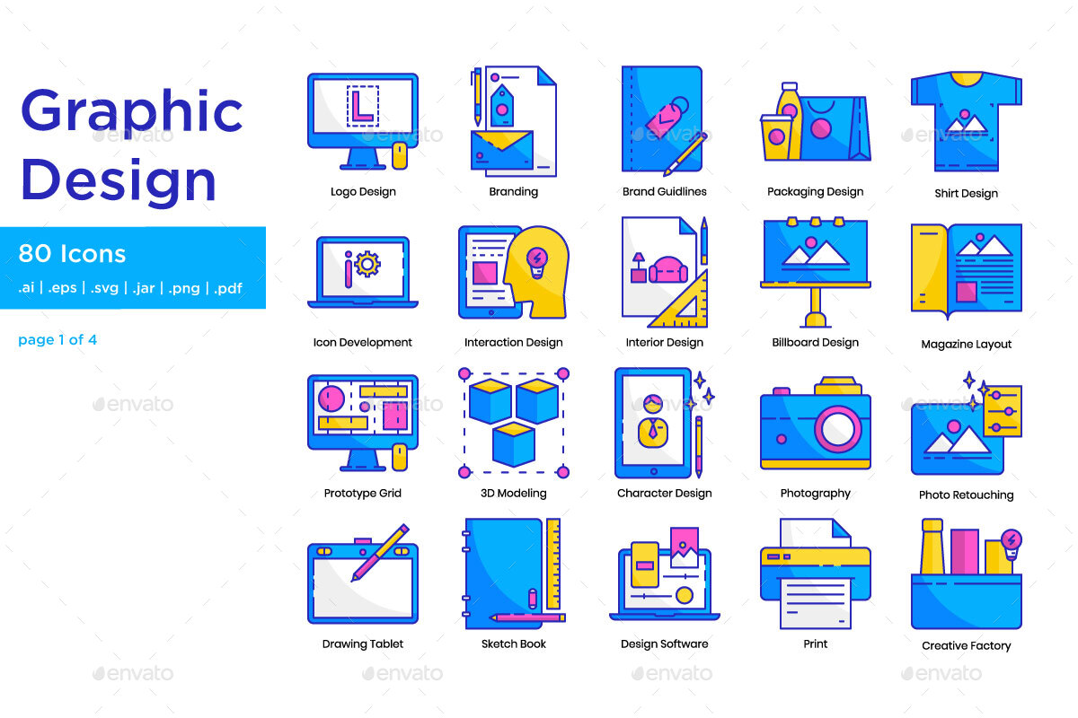 Graphic Design Icons Set, Icons | GraphicRiver