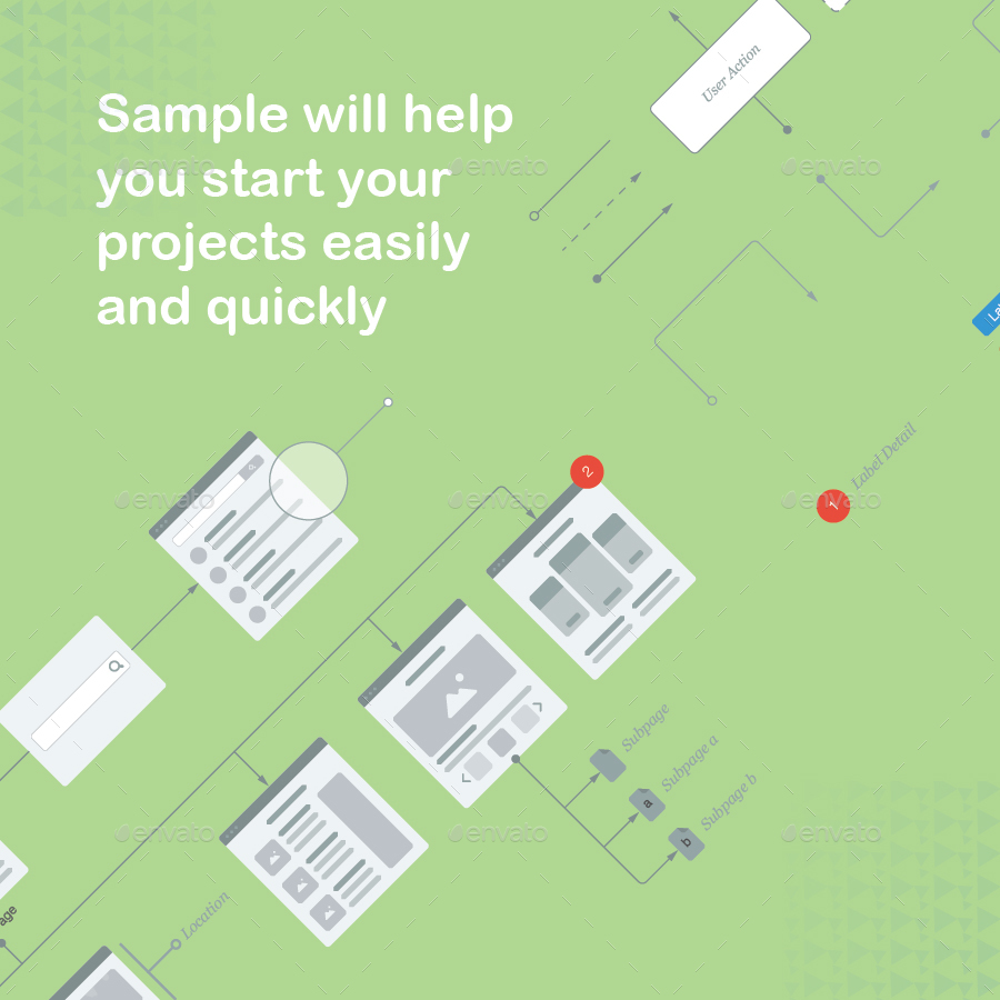 Minimal Web Flowchart, Vectors | GraphicRiver