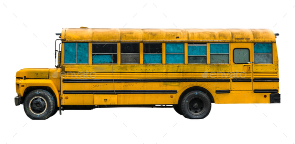 Vintage Yellow School Bus Stock Photo by mrdoomits | PhotoDune