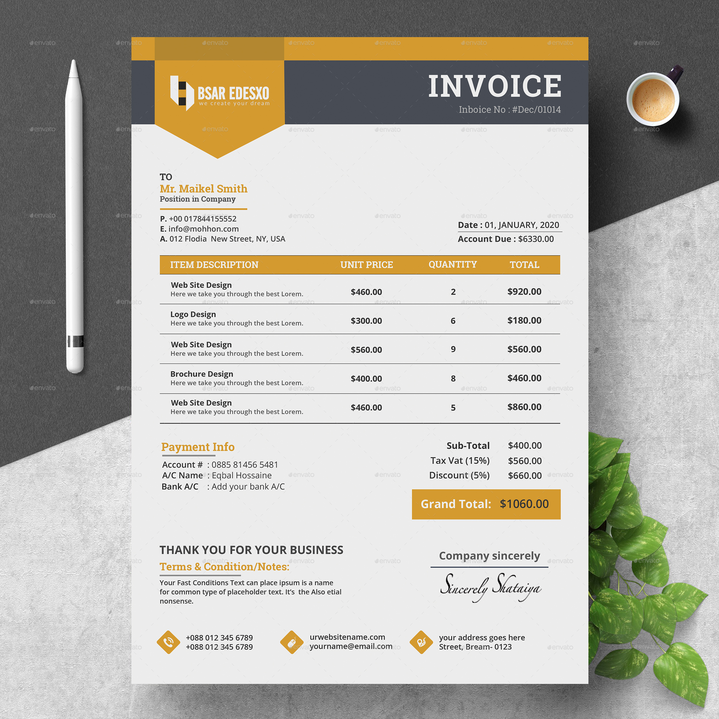 Invoice, Print Templates | GraphicRiver
