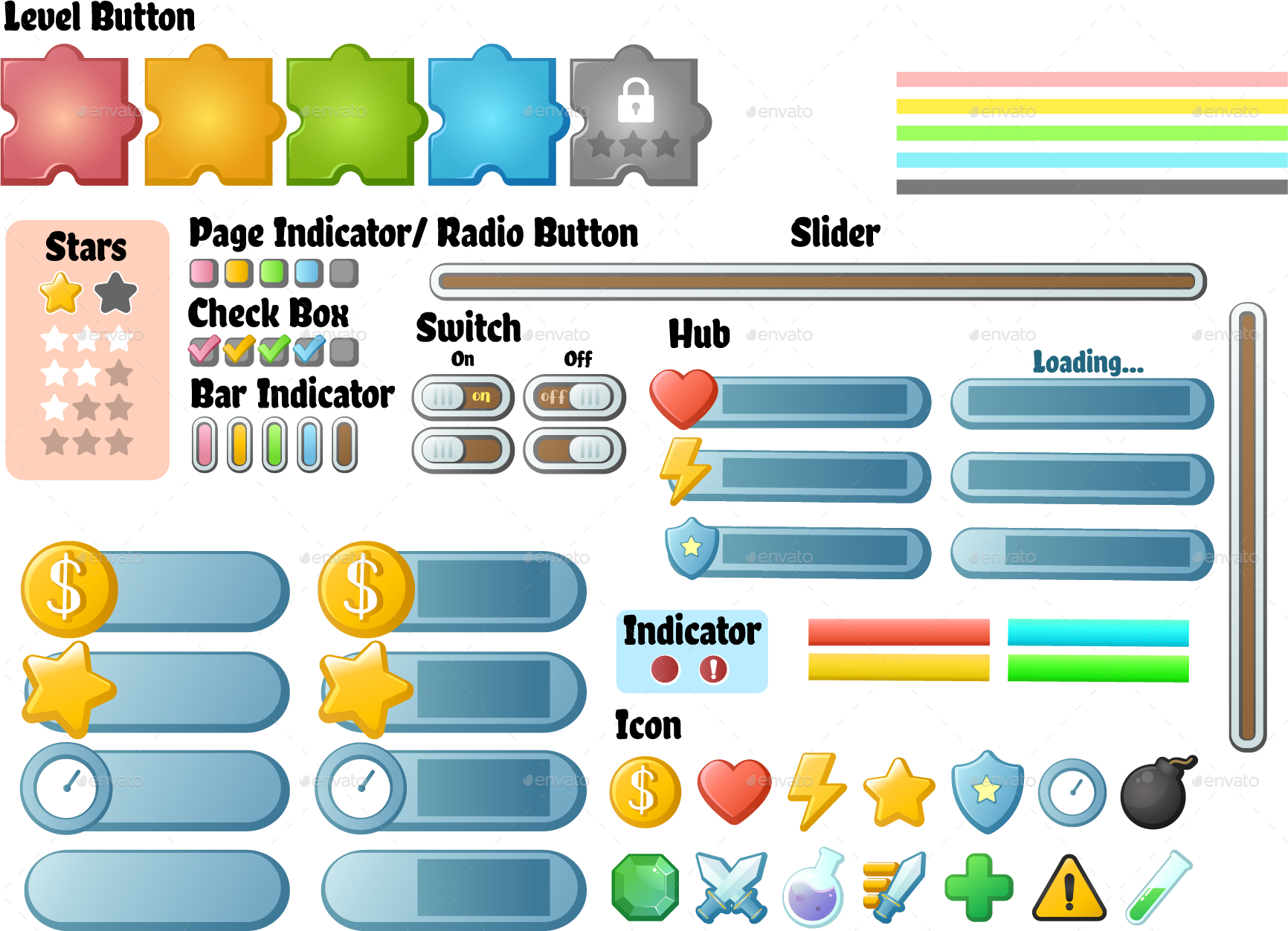 Puzzle Theme GUI Pack 2, Game Assets | GraphicRiver