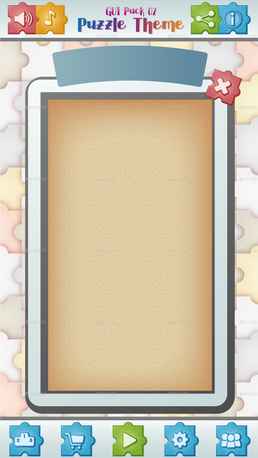 Puzzle Theme GUI Pack 2, Game Assets | GraphicRiver