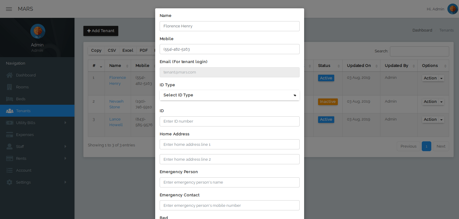 Mars | Hostel Management System by t1m9m | CodeCanyon