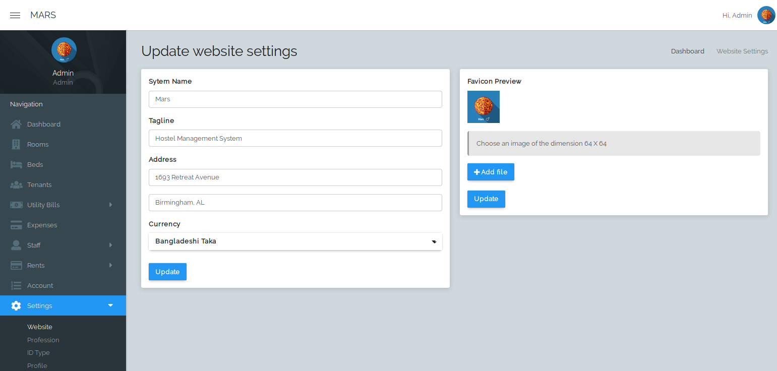 Mars | Hostel Management System by t1m9m | CodeCanyon