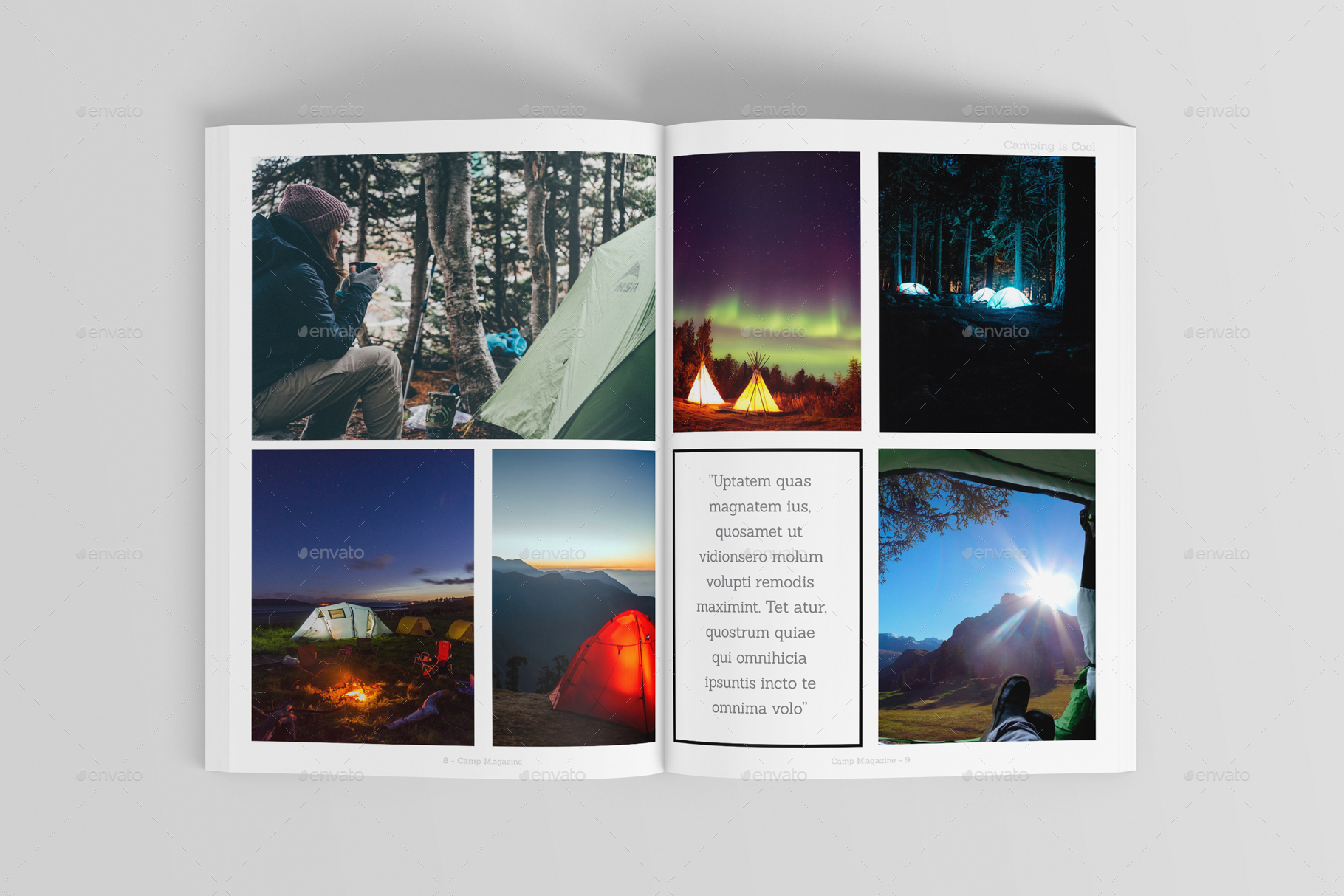 Camping Outdoors Magazine Indesign Template, Print Templates | GraphicRiver