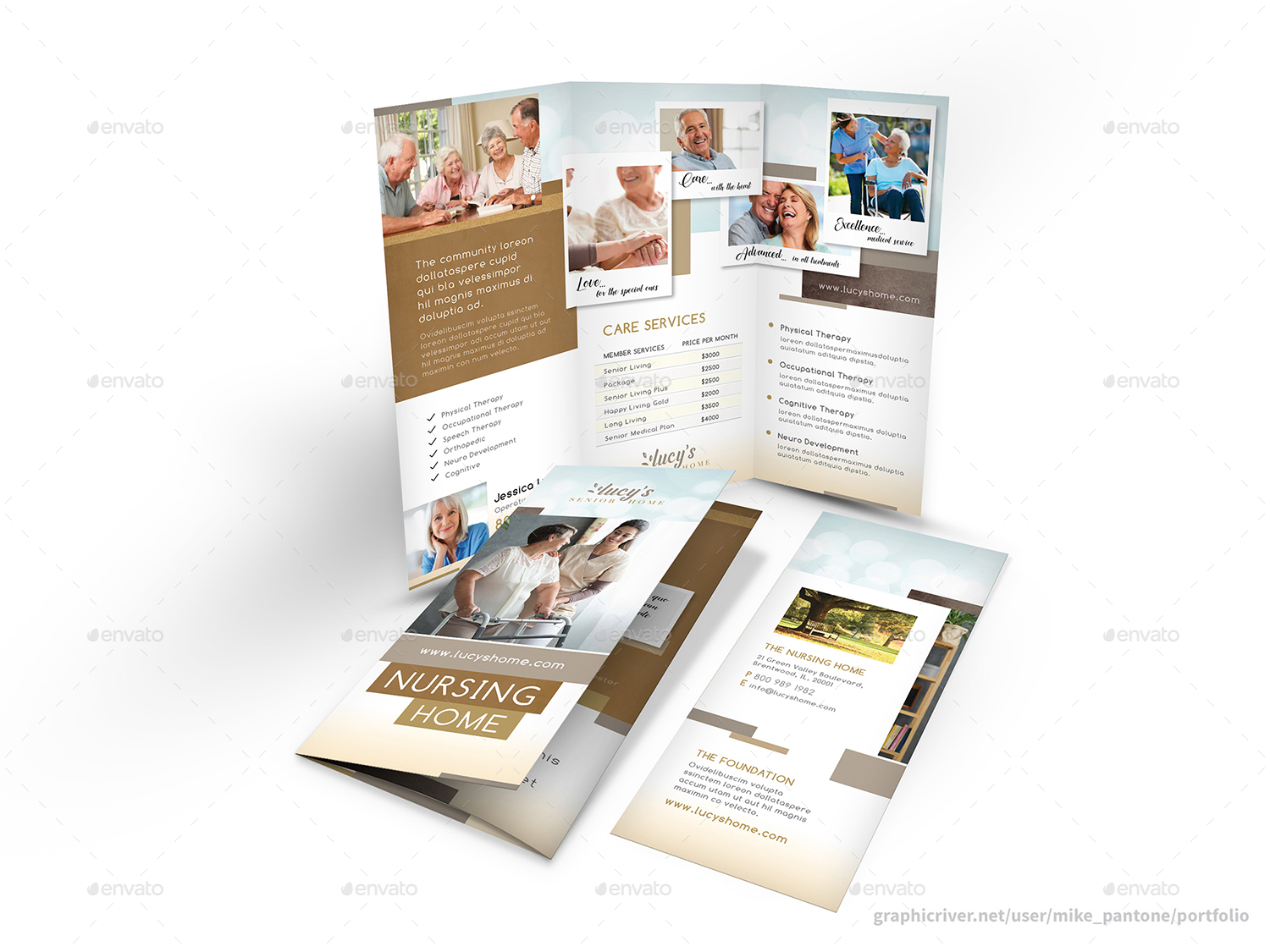 Nursing Home Trifold Brochure 3, Print Templates | GraphicRiver