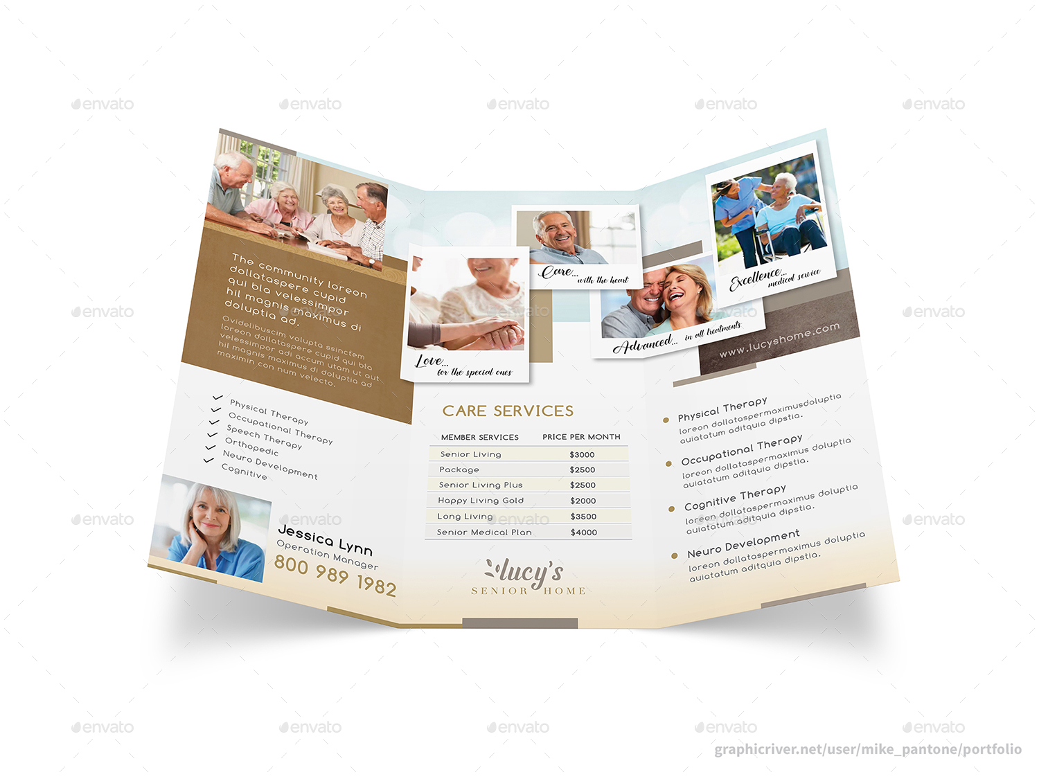 Nursing Home Trifold Brochure 3, Print Templates | GraphicRiver
