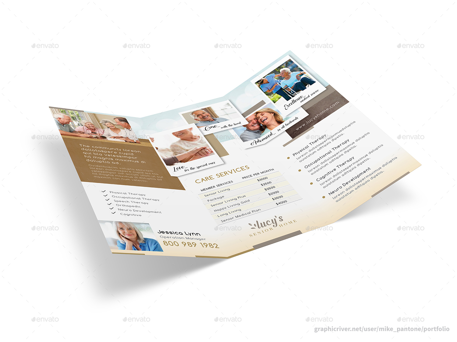 Nursing Home Trifold Brochure 3, Print Templates | GraphicRiver
