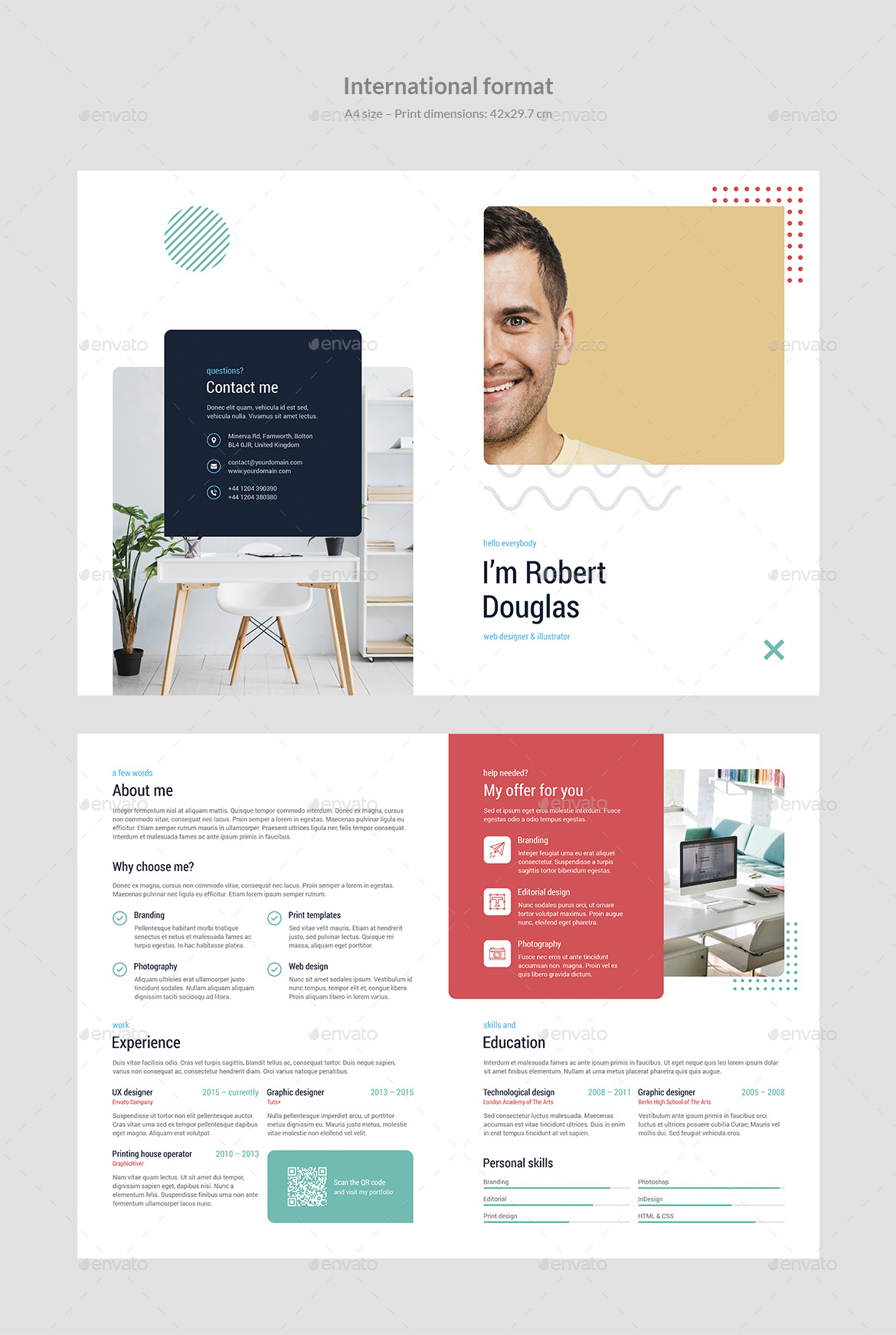 Brochure – Resume Bi-Fold, Print Templates | GraphicRiver
