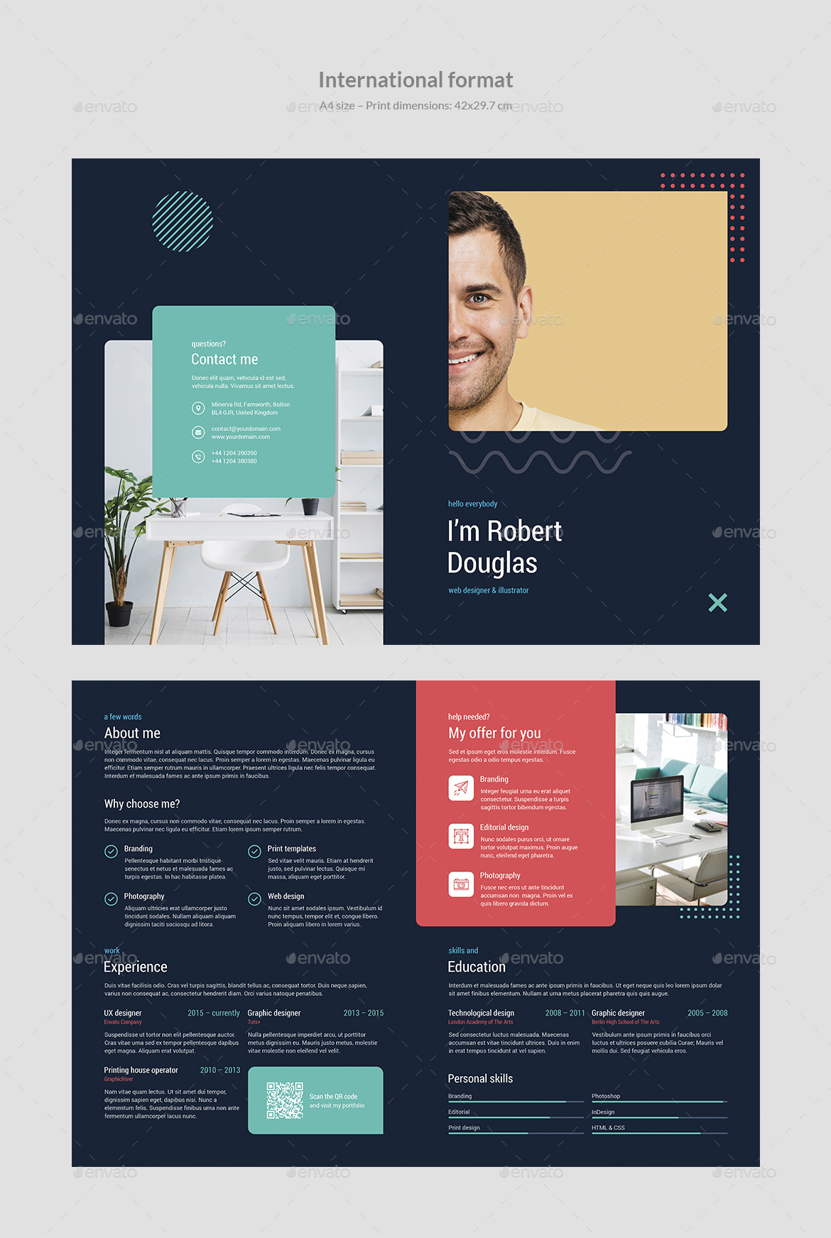 Brochure – Resume Bi-Fold, Print Templates | GraphicRiver