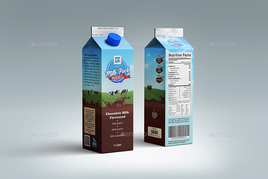 Milk Pack Mock-up v1, Graphics | GraphicRiver
