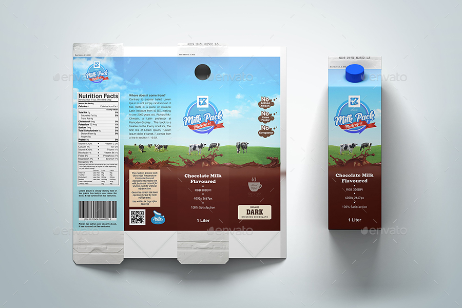 Milk Pack Mock-up v1, Graphics | GraphicRiver