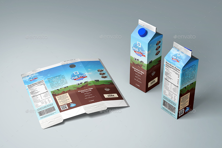 Milk Pack Mock-up v1, Graphics | GraphicRiver