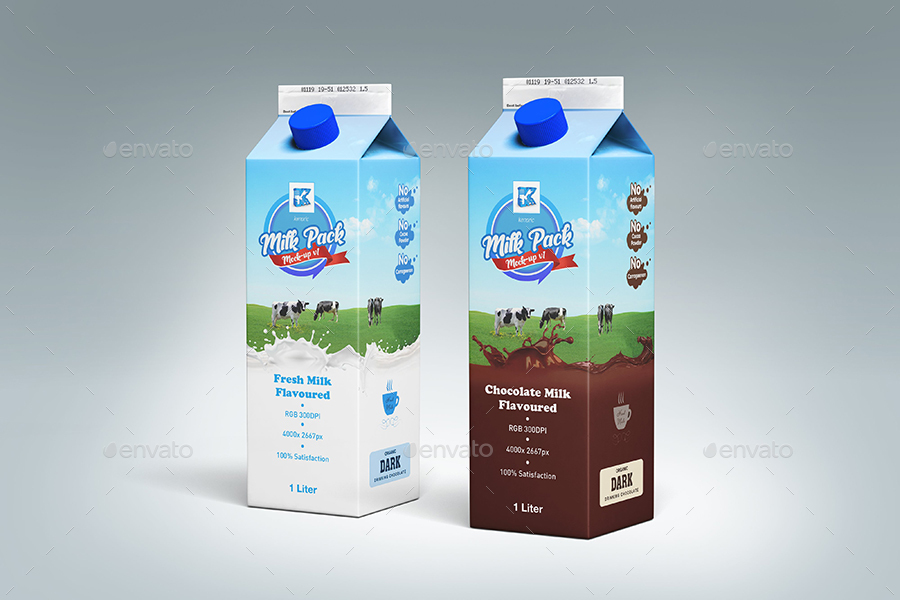 Milk Pack Mock-up v1, Graphics | GraphicRiver
