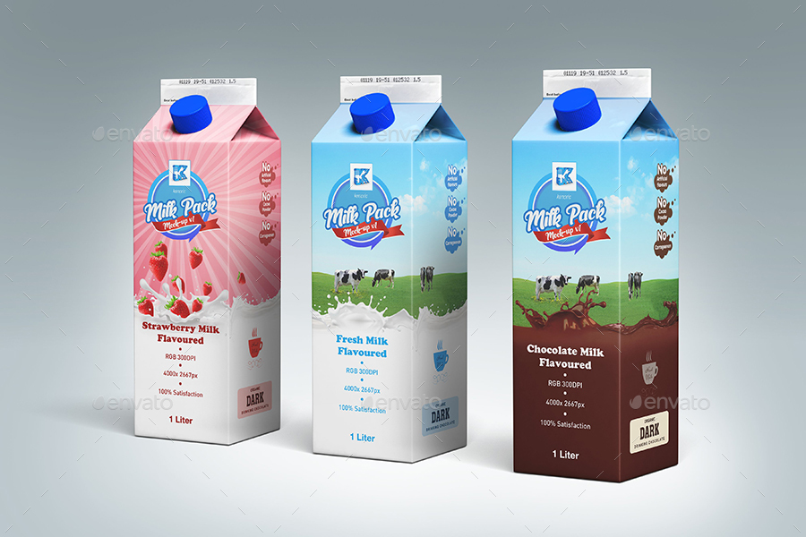 Milk Pack Mock-up v1, Graphics | GraphicRiver