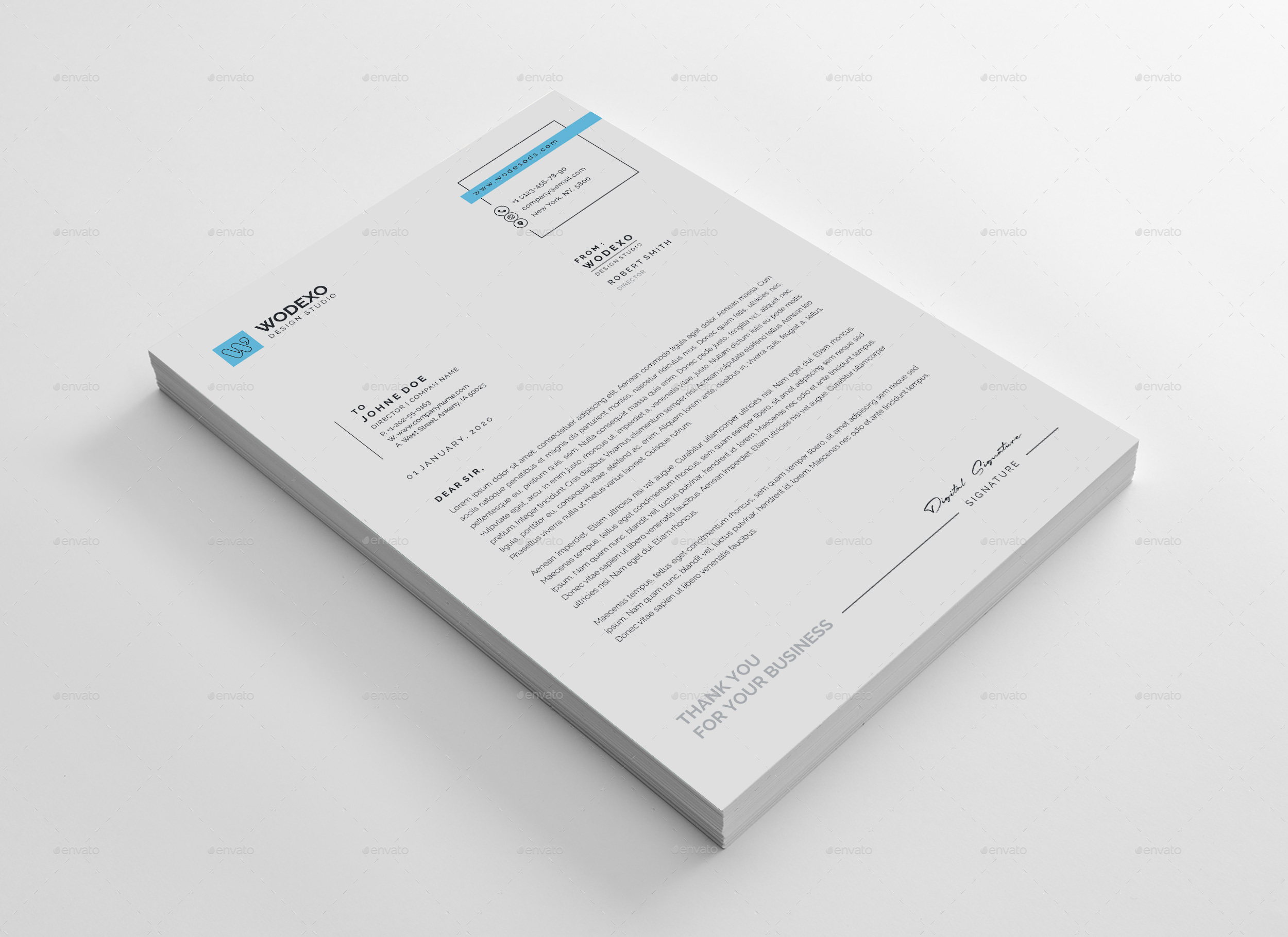 Clean Letterhead, Print Templates | GraphicRiver