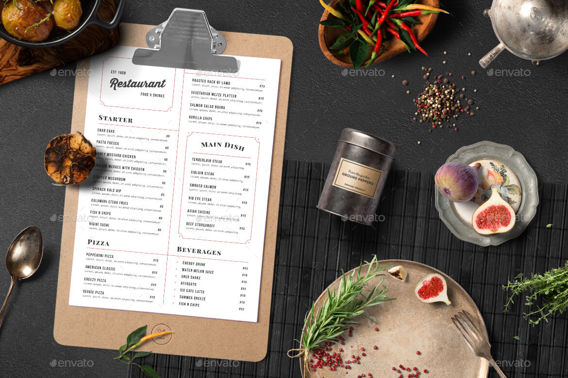 Classic Food Menu, Print Templates | GraphicRiver