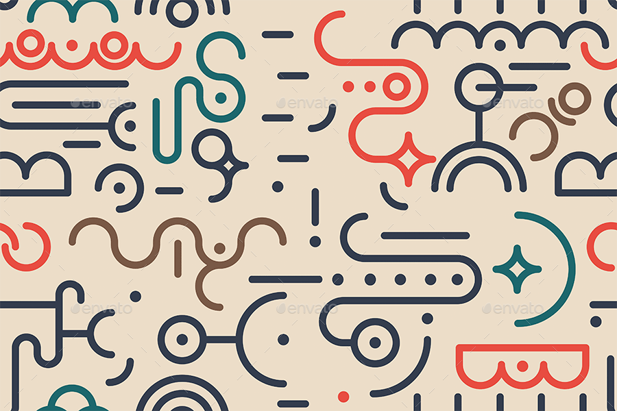 Geometric Doodle Signs Seamless Patterns, Graphics | GraphicRiver