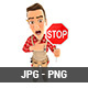 3D Handyman Stop Sign, Graphics | GraphicRiver