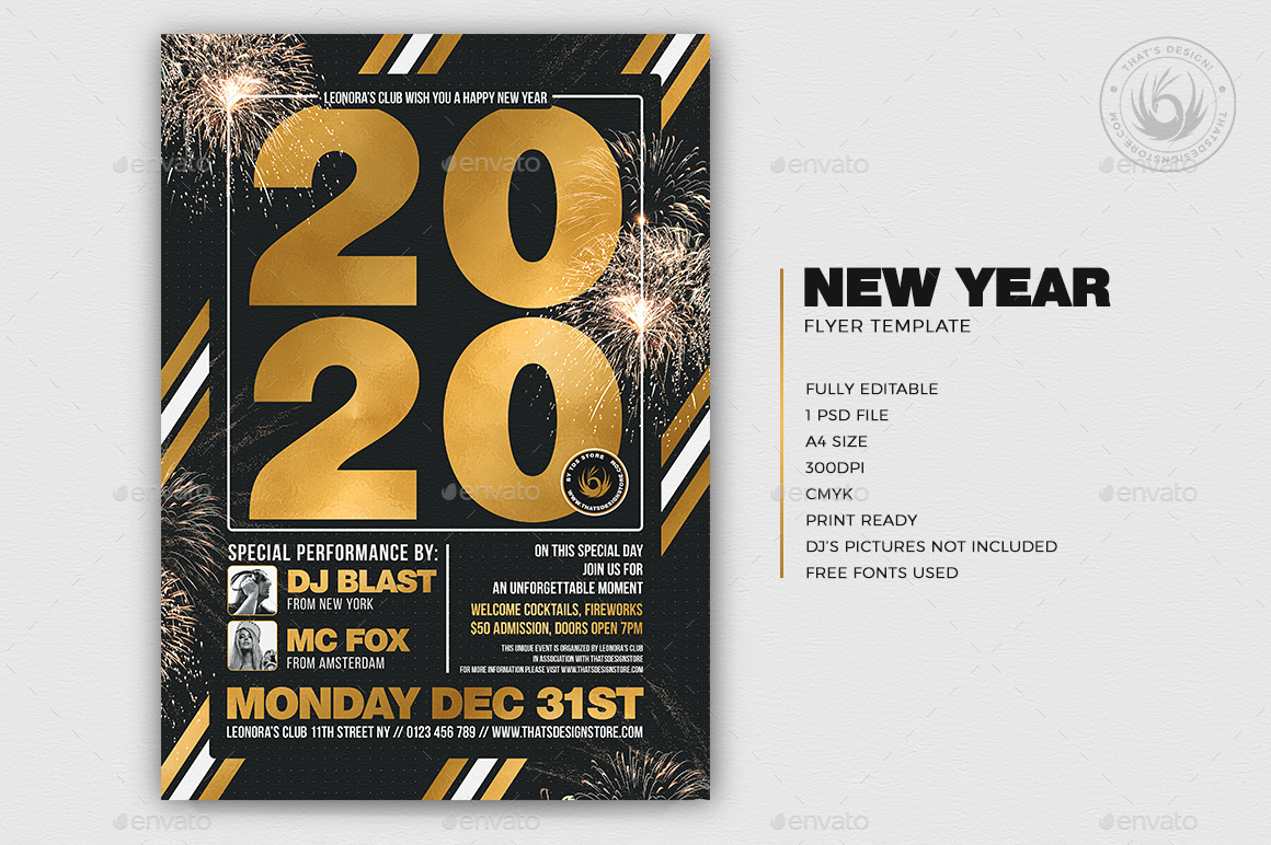 New Year Flyer Template V6 by lou606 | GraphicRiver