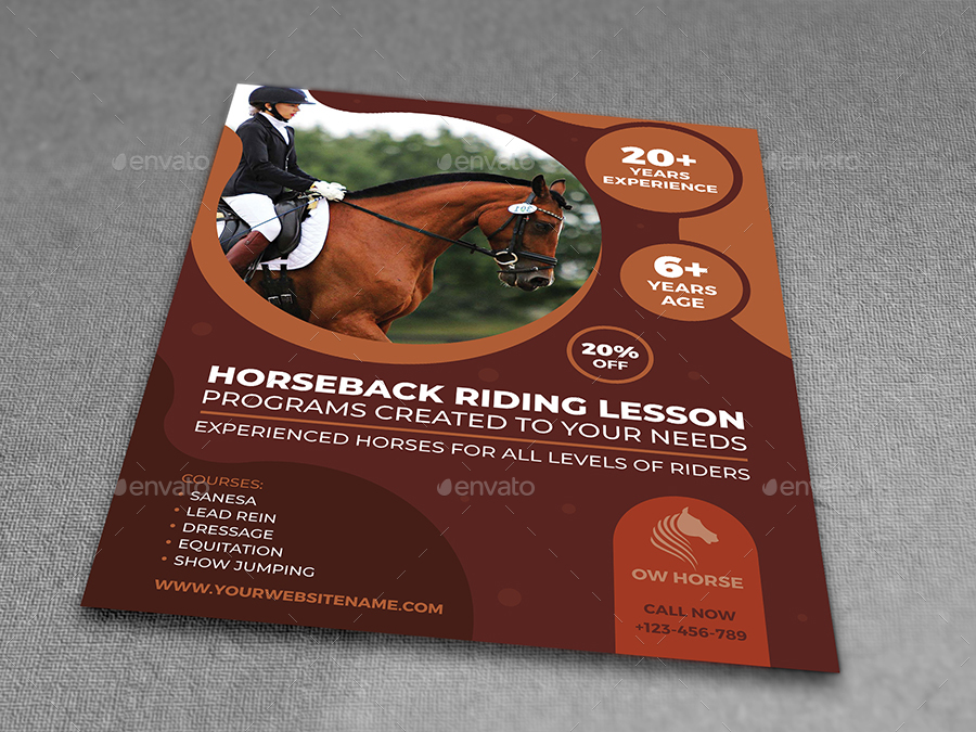 Horseback Riding Training Flyer Template, Print Templates | GraphicRiver