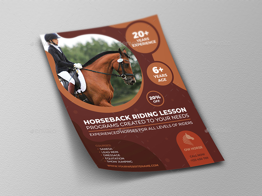 Horseback Riding Training Flyer Template, Print Templates | GraphicRiver