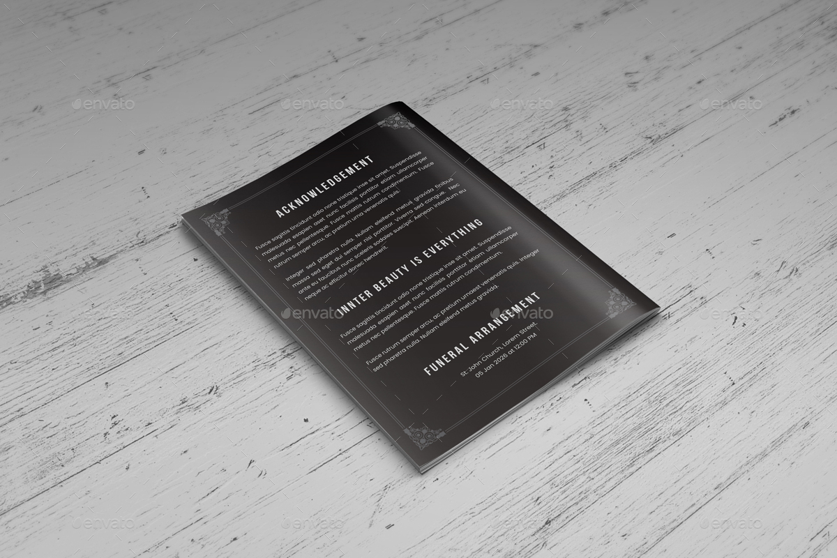 Funeral Program A5 Brochure v1, Print Templates | GraphicRiver