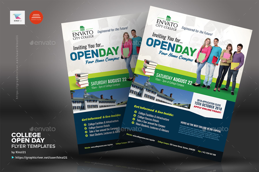 College Open Day Flyer Templates, Print Templates | GraphicRiver