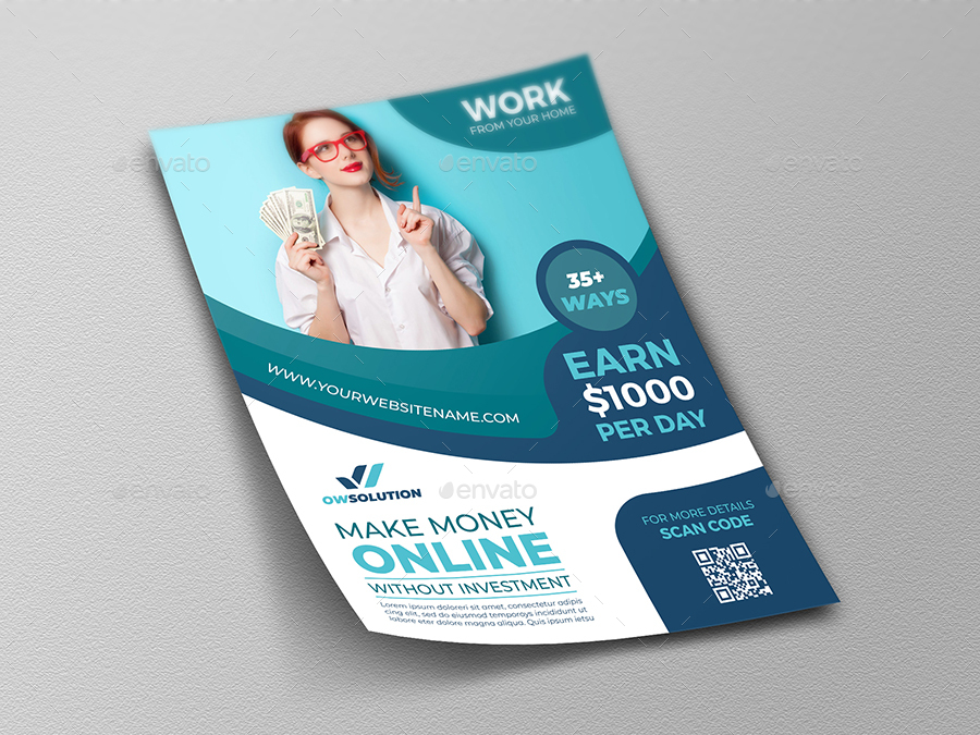 Make Money Online Flyer Template, Print Templates | GraphicRiver