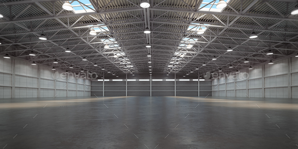 Empty warehouse interior. Storehouse building or storage room. Stock ...