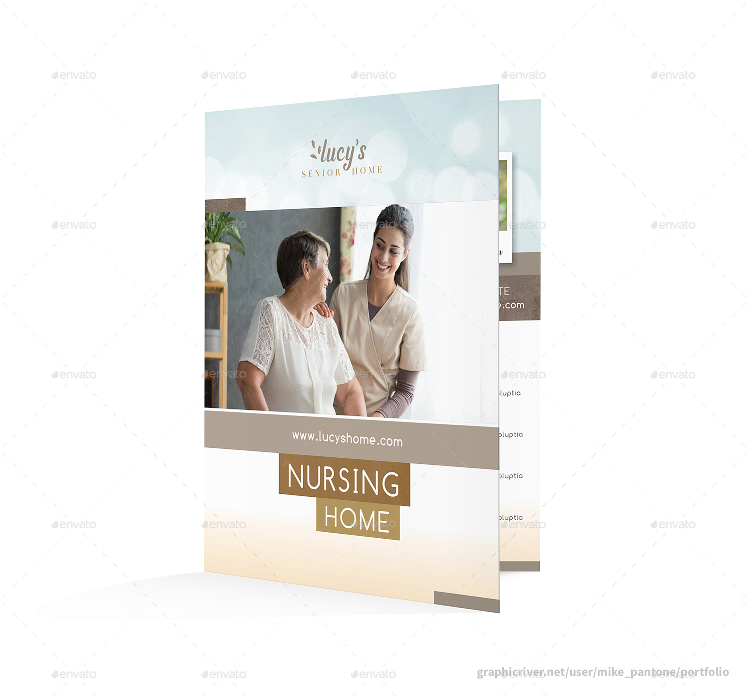 Nursing Home Bifold / Halffold Brochure 3, Print Templates | GraphicRiver