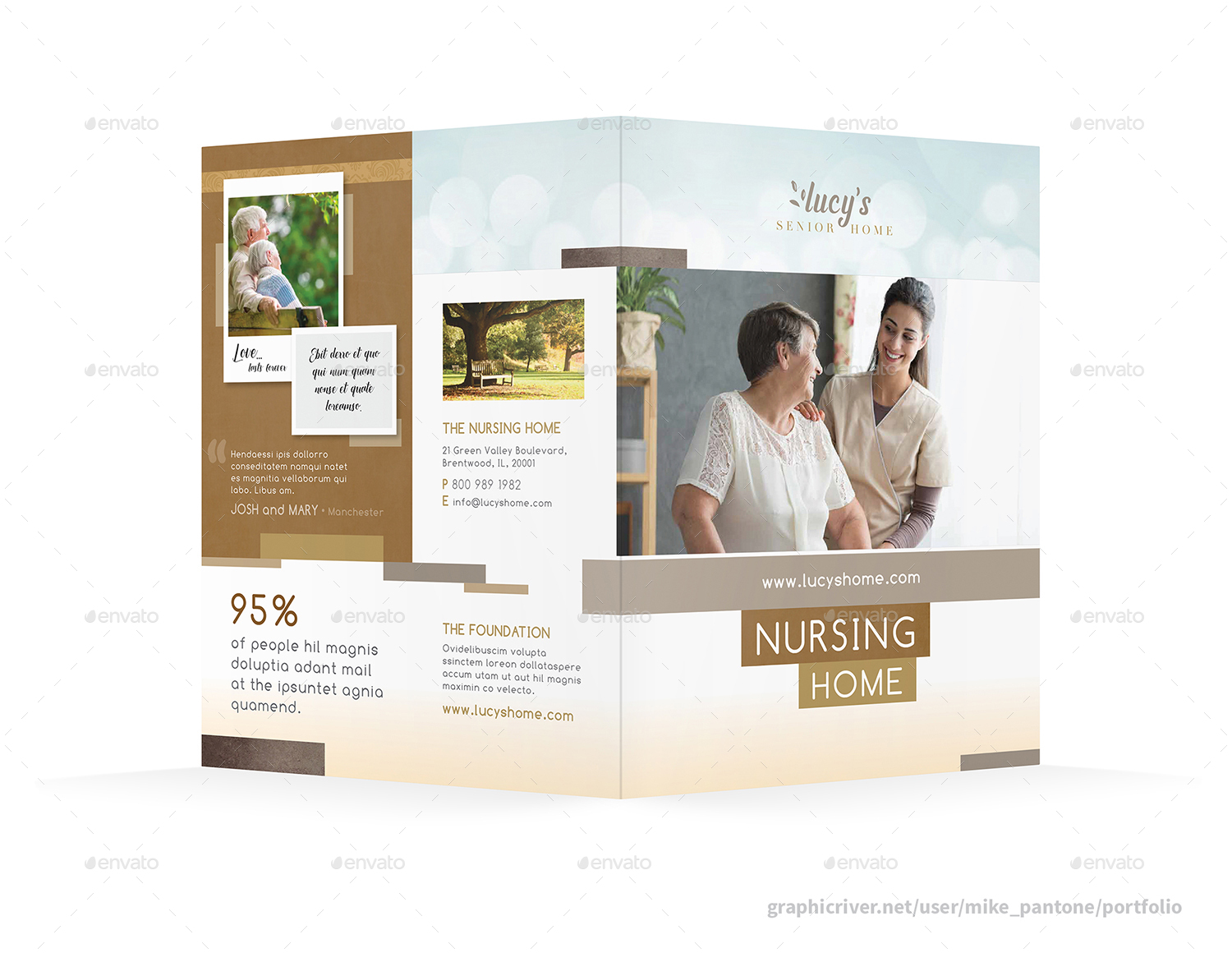 Nursing Home Bifold / Halffold Brochure 3, Print Templates | GraphicRiver