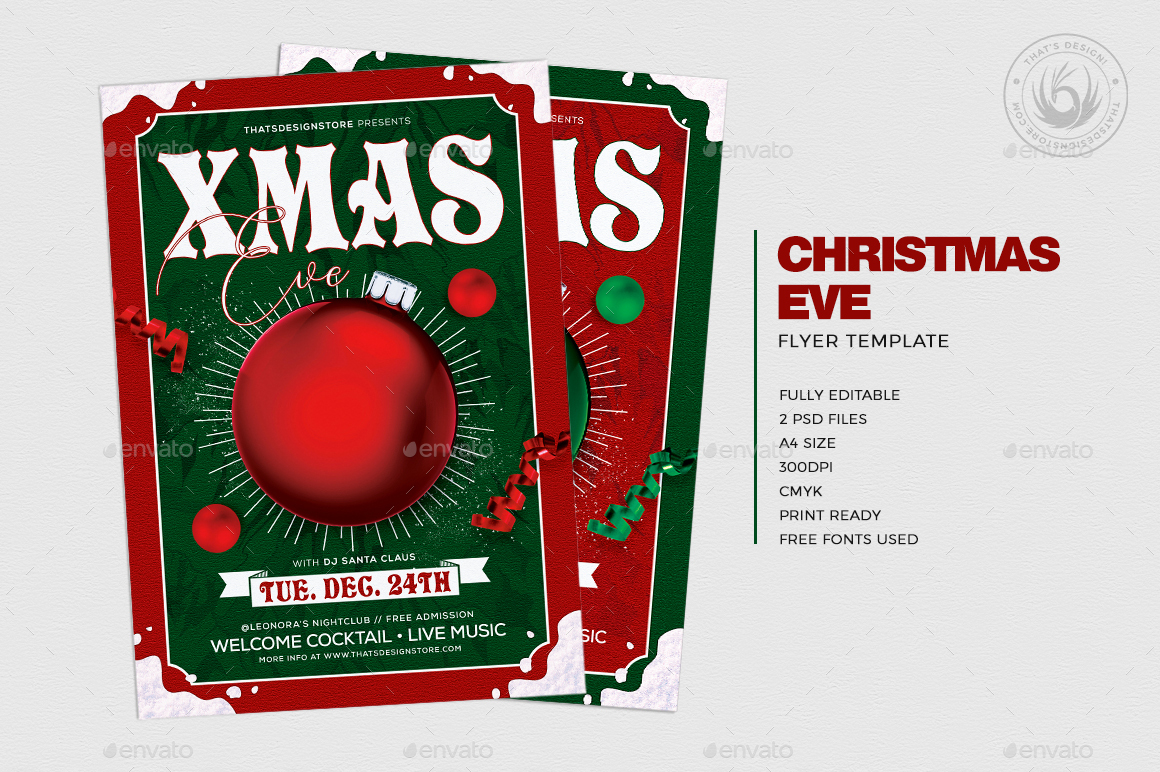 Christmas Eve Flyer Template V9 by lou606 | GraphicRiver