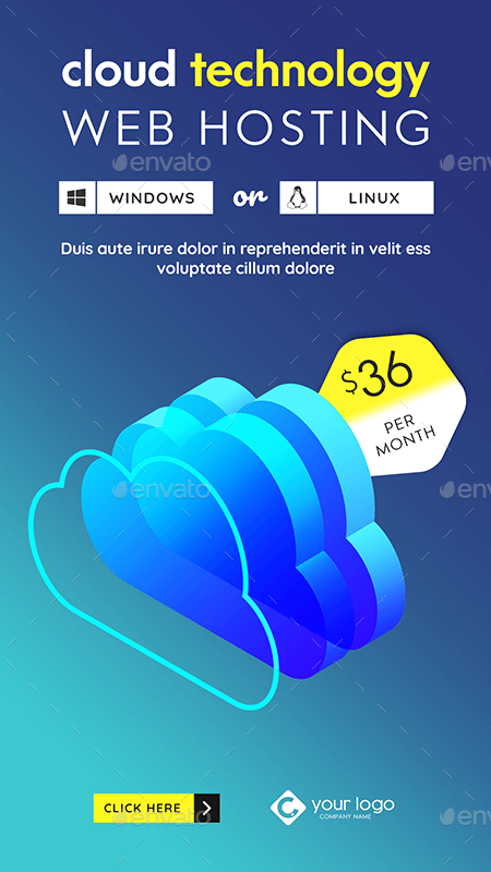 Hosting Banner Pack, Web Elements | GraphicRiver