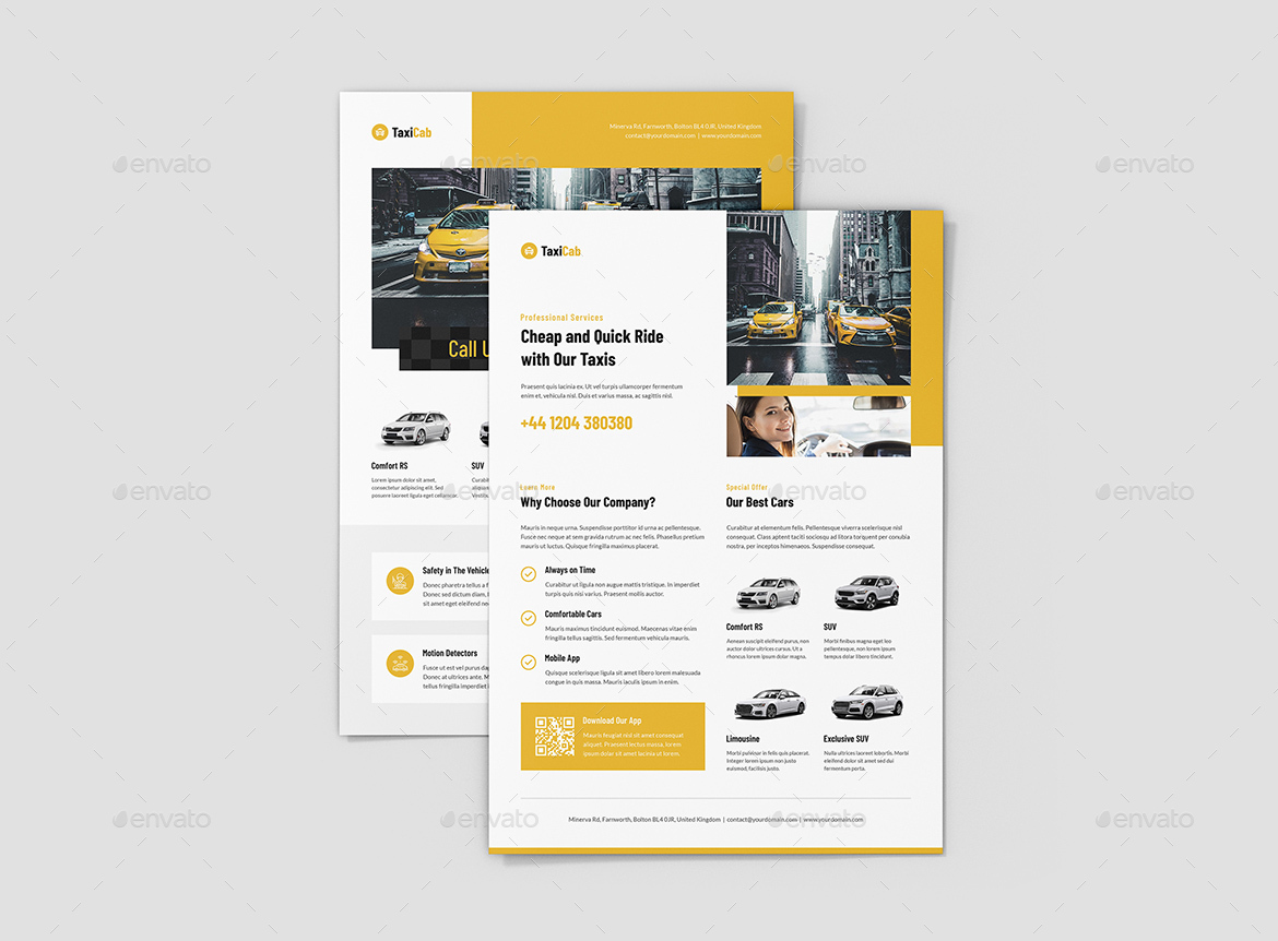 Flyer – Taxi Cab, Print Templates | GraphicRiver