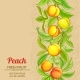 Peach Branches Vector Pattern on Color Background, Vectors | GraphicRiver
