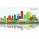 Taguig Philippines City Skyline with Color Buildings, Vectors ...
