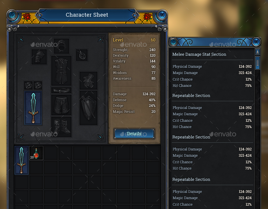 Cleric - RPG User Interface, Game Assets | GraphicRiver