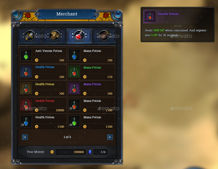 Cleric - RPG User Interface, Game Assets | GraphicRiver