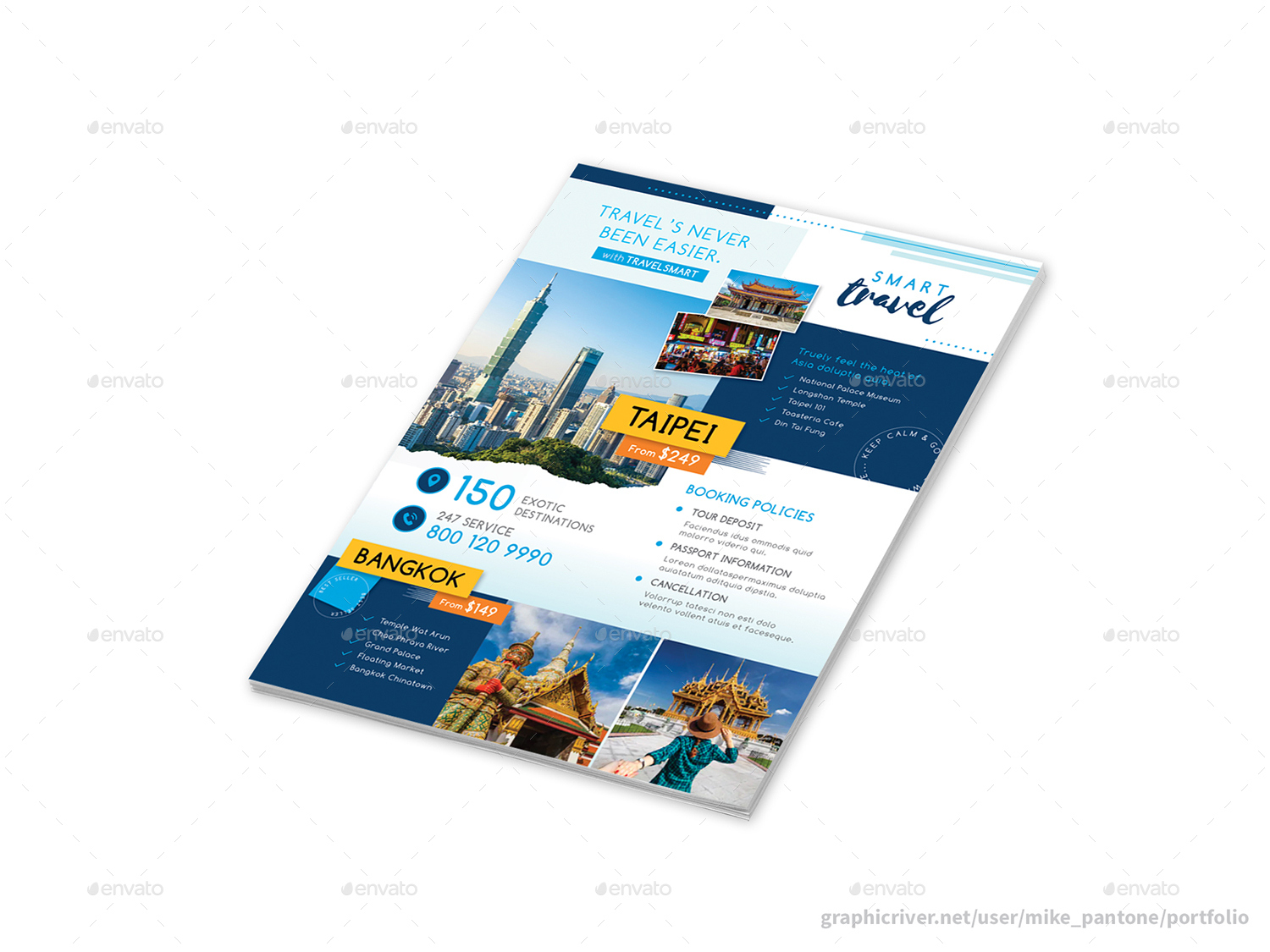 Travel Agency Flyers 6 – 4 Options, Print Templates | GraphicRiver