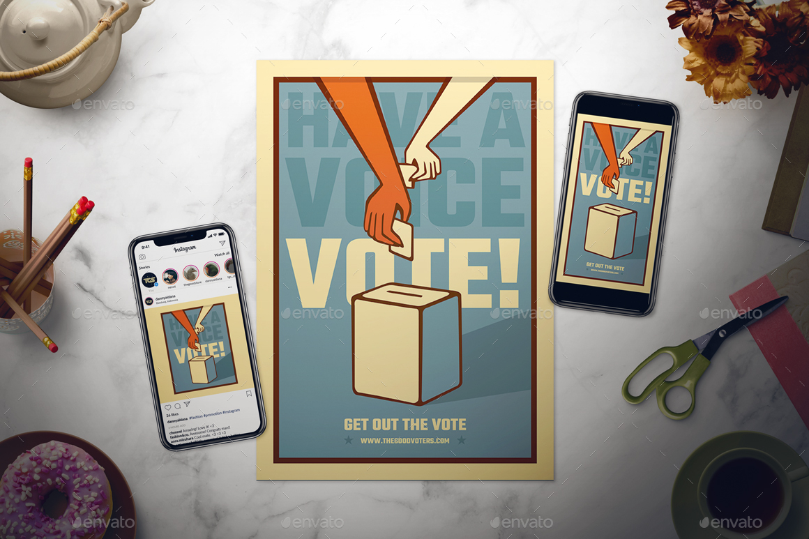 US General Election Day Flyer Set, Print Templates | GraphicRiver