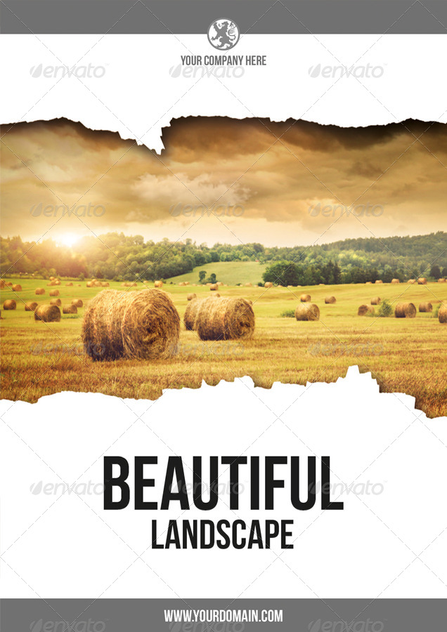 InDesign Magazine Paper Ripped Ad v.2 // 8 Styles, Print Templates