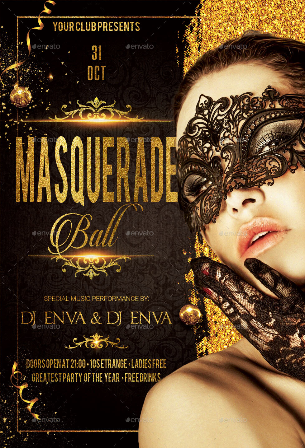 Masquerade Ball Flyer, Print Templates | GraphicRiver