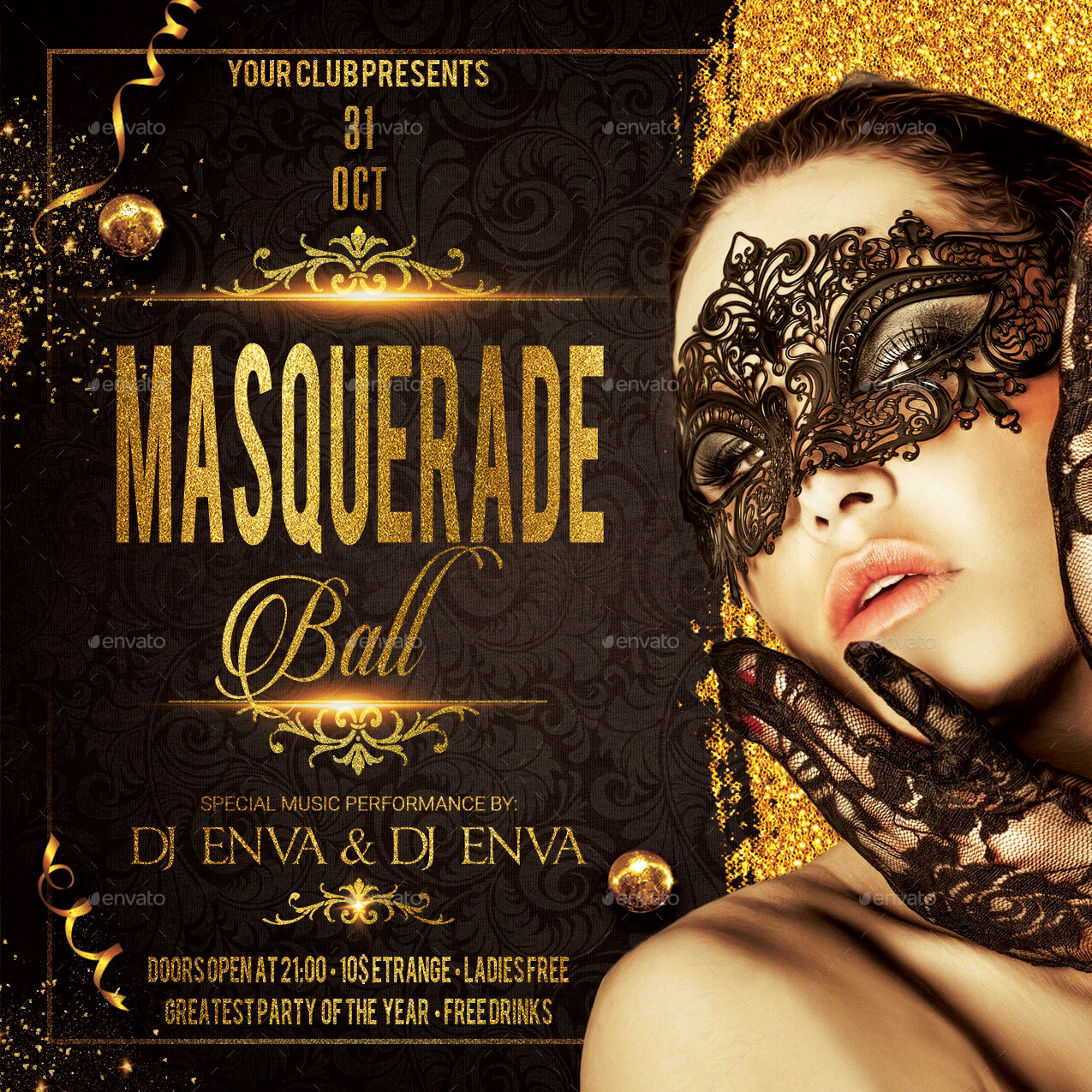 Masquerade Ball Flyer, Print Templates | GraphicRiver