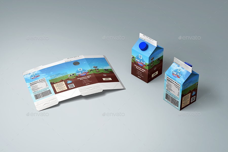 Milk Pack Mock-up v2, Graphics | GraphicRiver