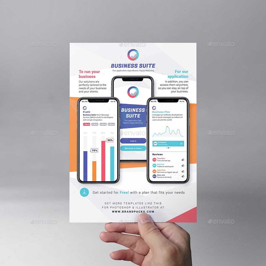 Mobile App Flyer Templates, Print Templates | GraphicRiver
