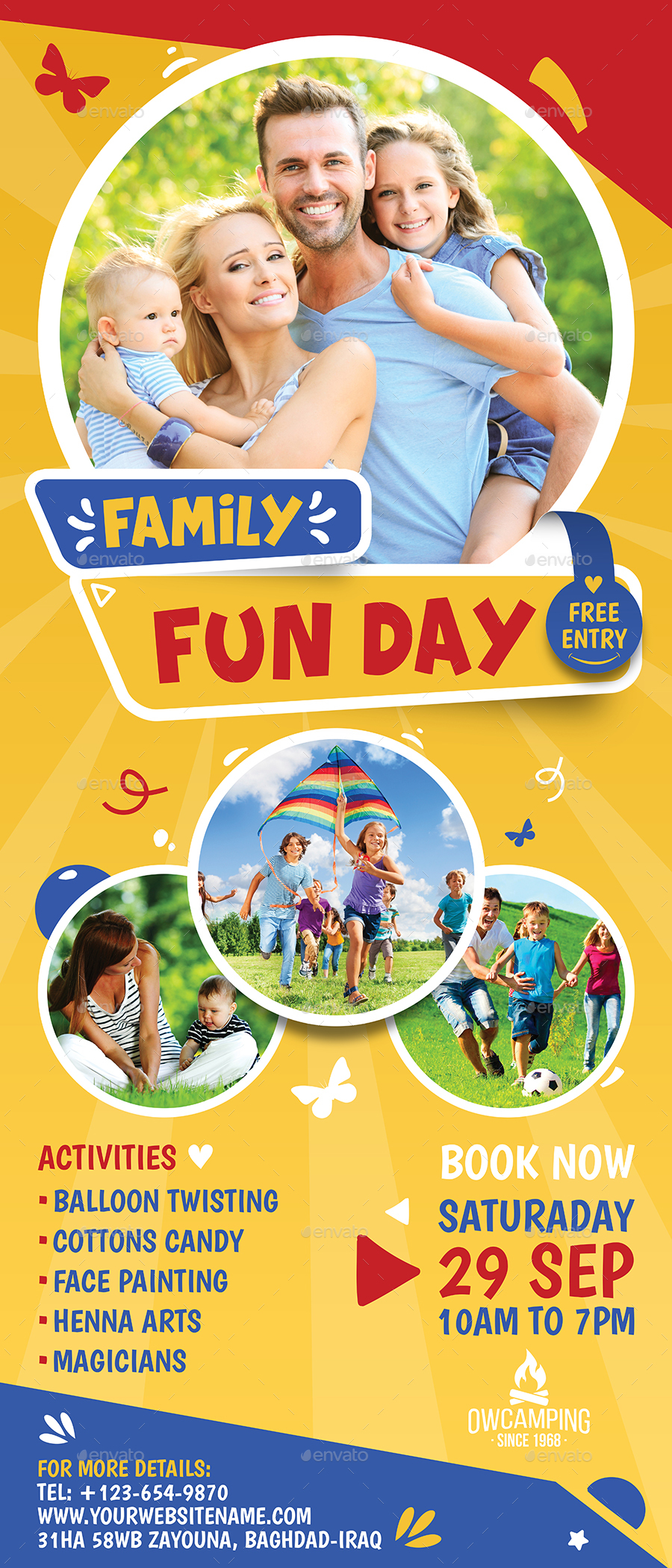 Family Fun Day Signage Banner Roll Up Template, Print Templates ...