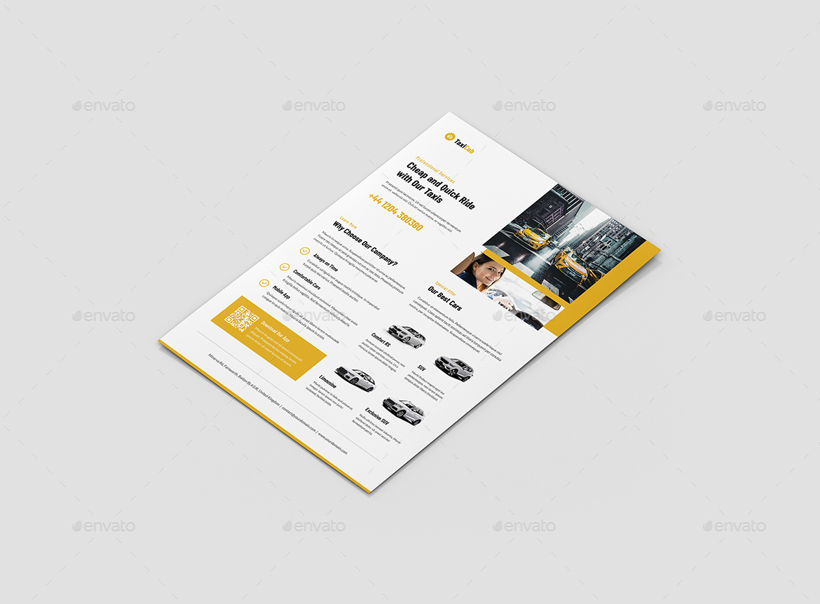 Taxi Cab – Brochures Bundle Print Templates 5 in 1, Print Templates