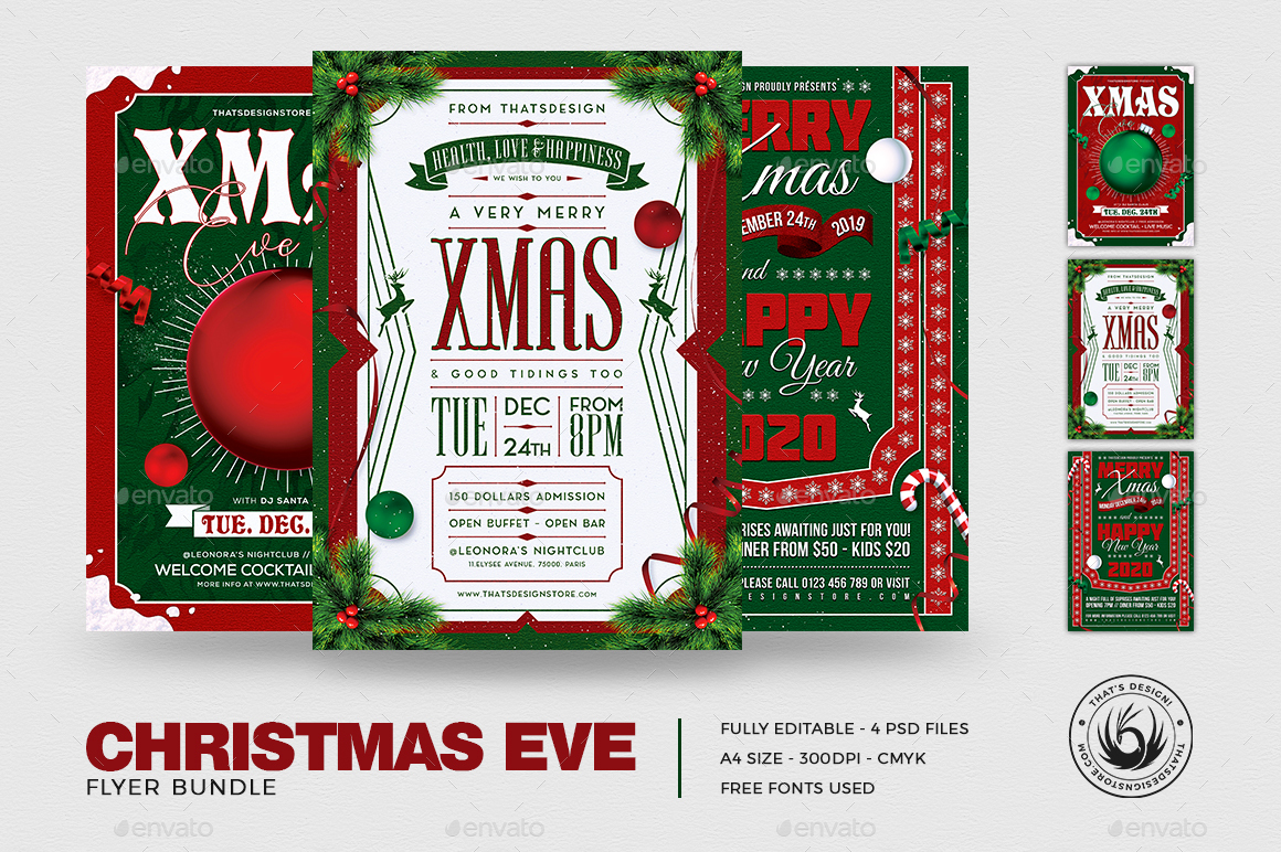 Christmas Eve Flyer Bundle by lou606 | GraphicRiver