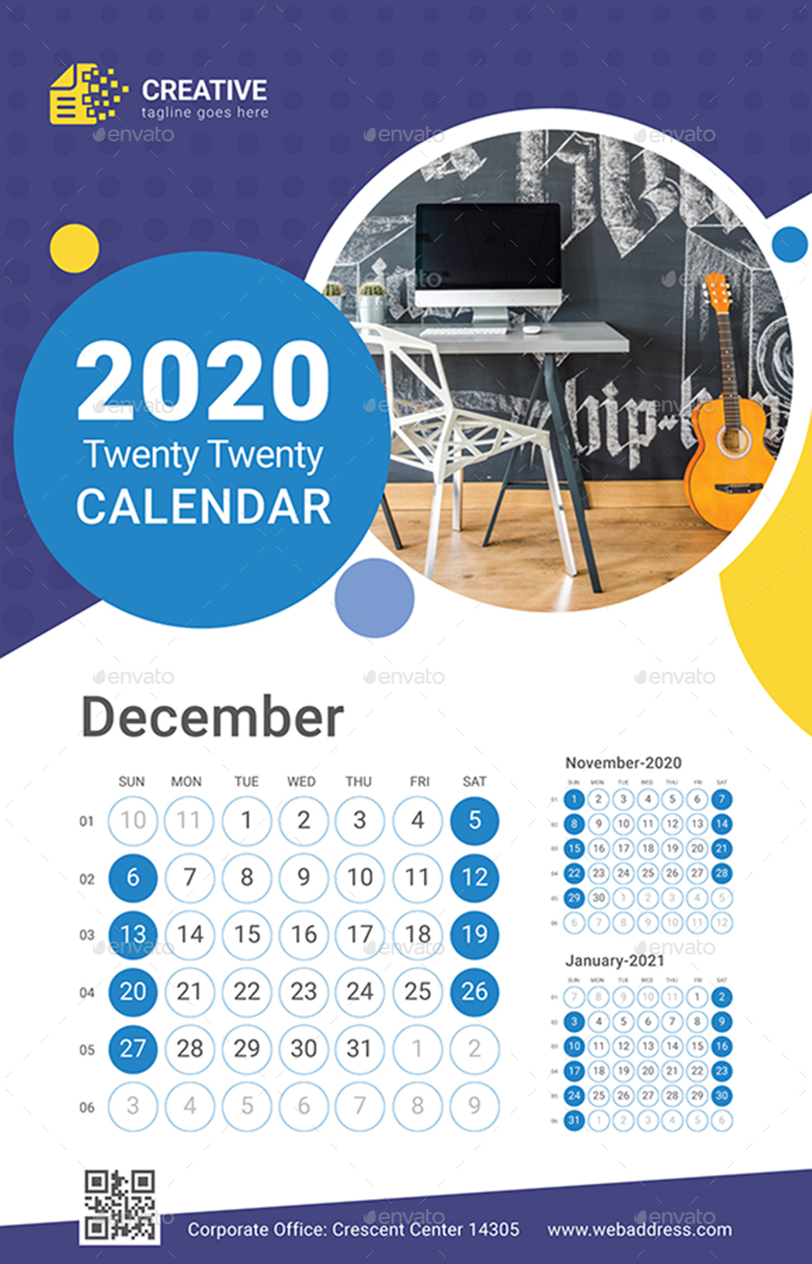 Wall & Poster Calendar 2020, Print Templates | GraphicRiver